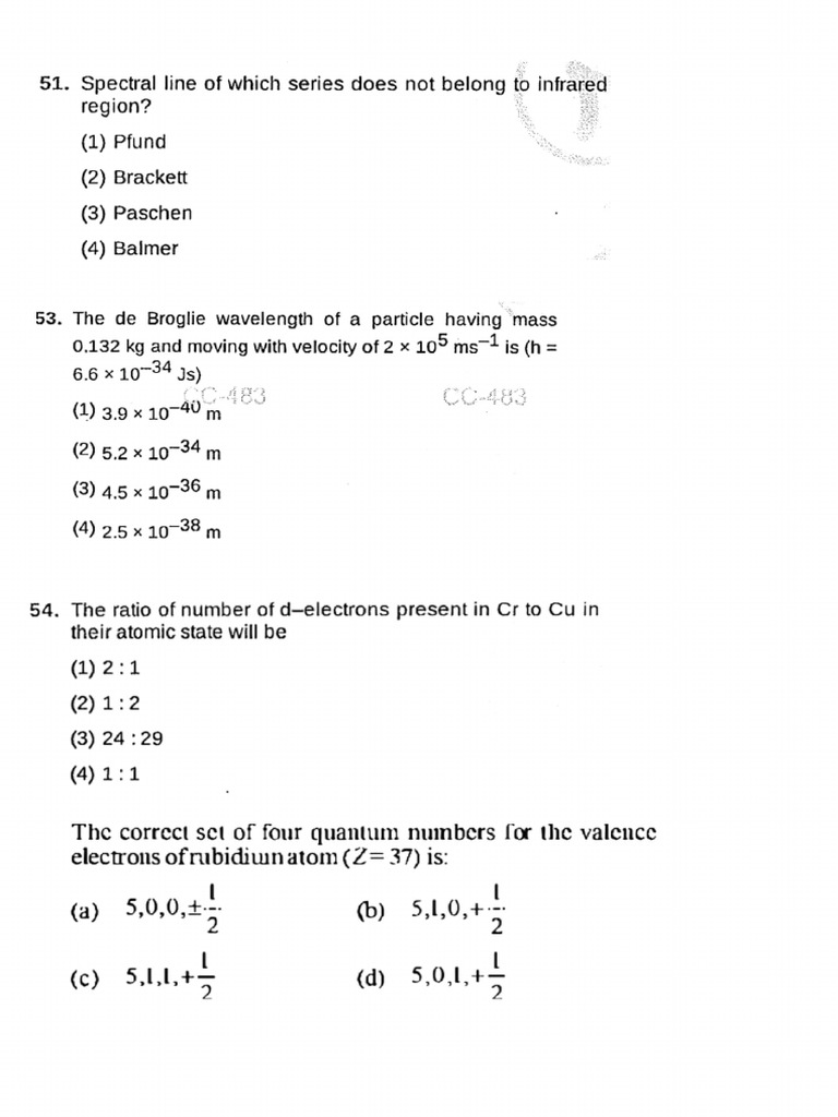 Structure of Atom Unit Test | PDF