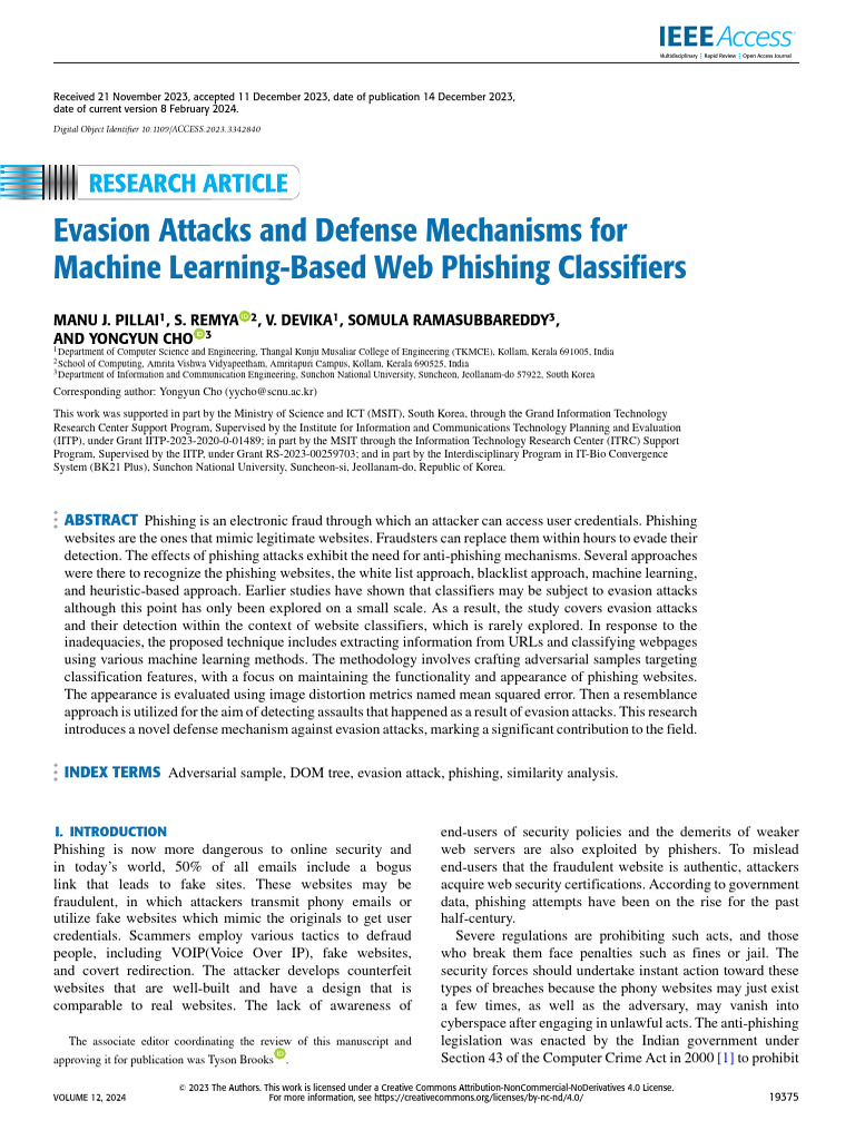 Evasion Attacks and Defense Mechanisms For Machine Learning-Based Web ...