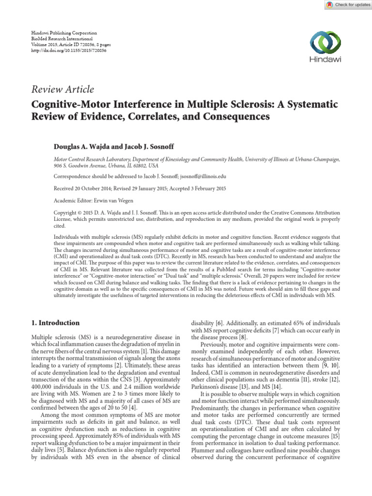 BioMed Research International - 2015 - Wajda - Cognitive Motor Interference in Multiple ...