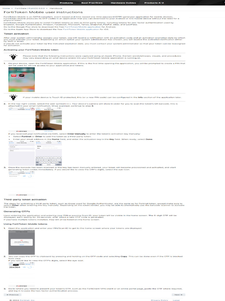 FortiToken Mobile Setup Guide | PDF