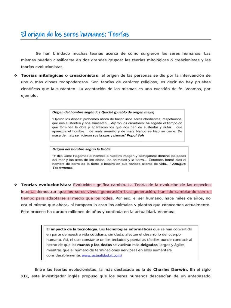 El Origen de Los Seres Humanos | PDF | Evolución humana | Homo