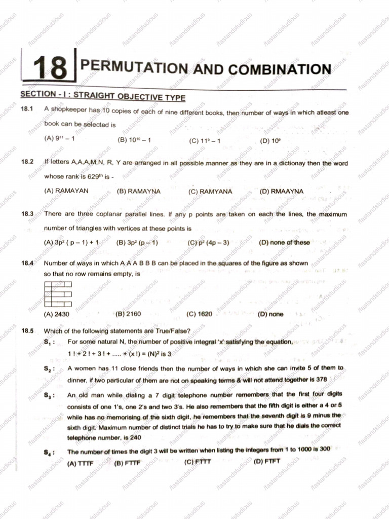 Permutation and Combination | PDF
