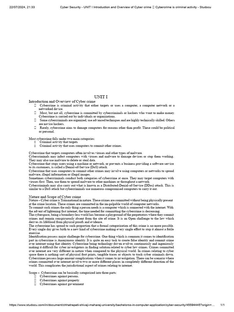 U1 - U2 NOTES CCIDF | PDF | Malware | Security Hacker