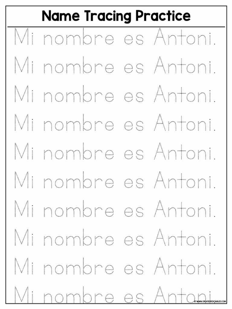 Name Tracing Practice 491B CA41 AD41 | PDF