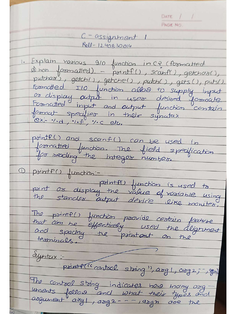 C Assignment-1 - Compressed | PDF