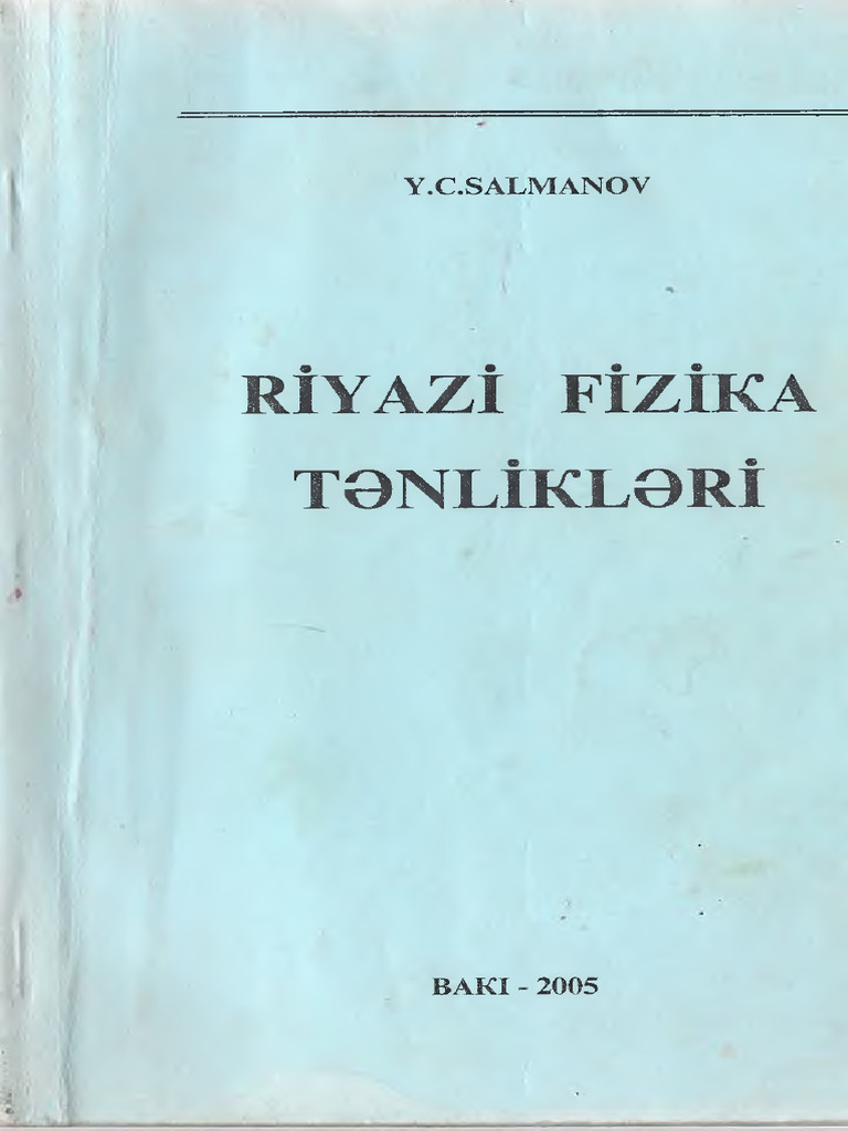 Salmanov Y.C. Riyazi Fizika Tənlikləri | PDF