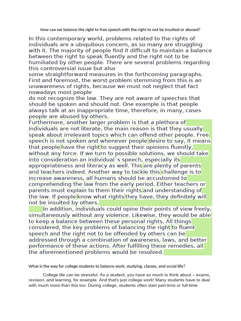 Balancing Free Speech and Respect | PDF | Social Psychology