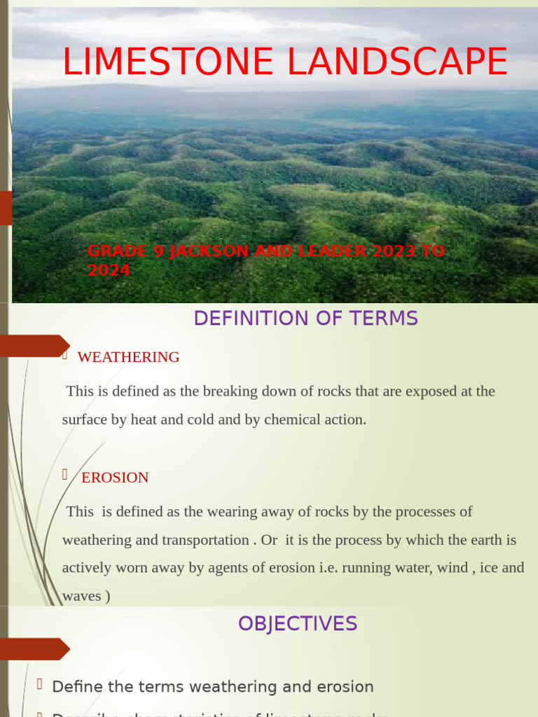Limestone Weathering and Erosion Guide | PDF | Limestone | Weathering