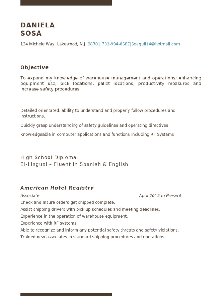 Daniela Resume (4471) | PDF