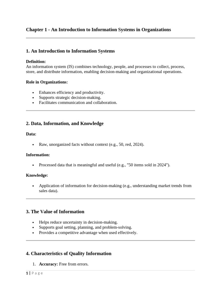 Chapter 1 | PDF | Information | System