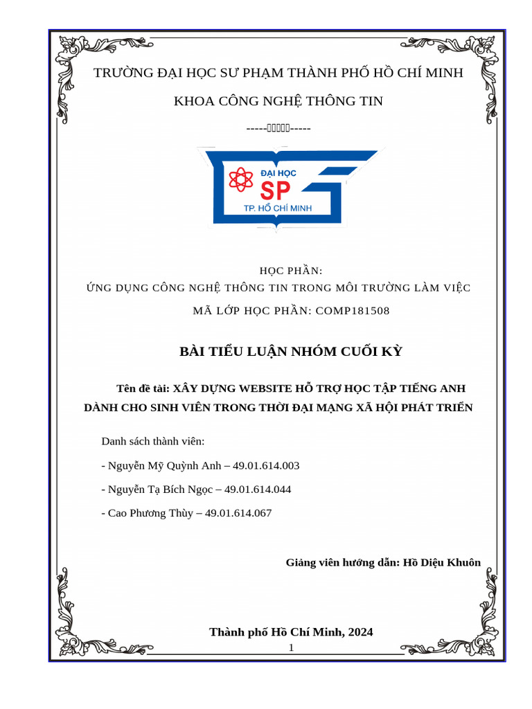 Baibaocaocuoiky_Nhom7 | PDF