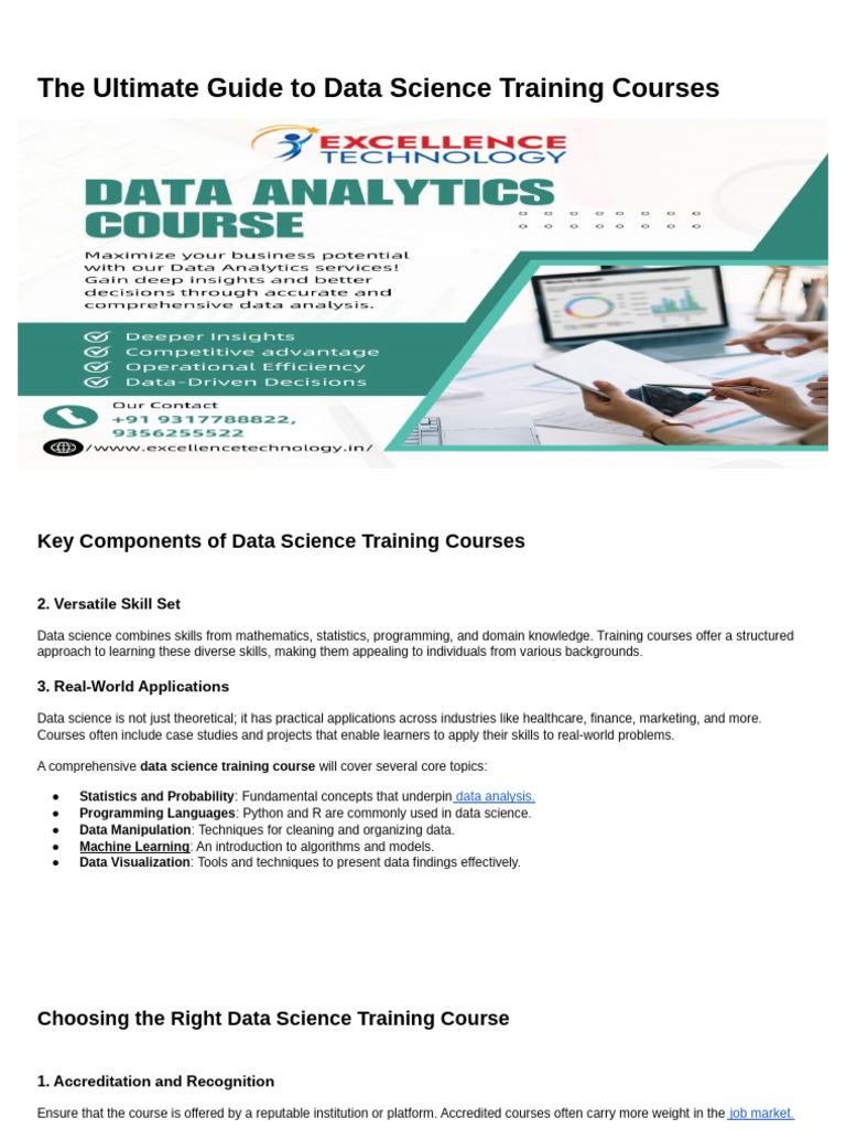 data science full training course | PDF | Data Science | Learning