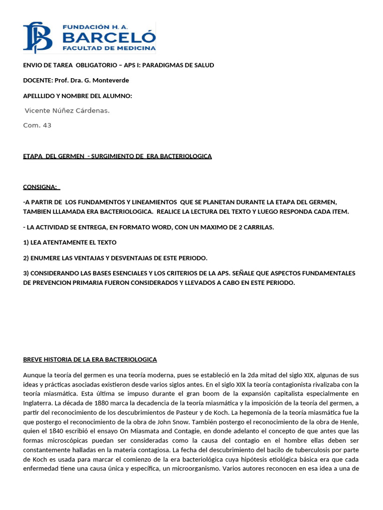 ACTIVIDAD APS 1 Paradigmas de Salud | PDF | Microbiología | Medicina ...