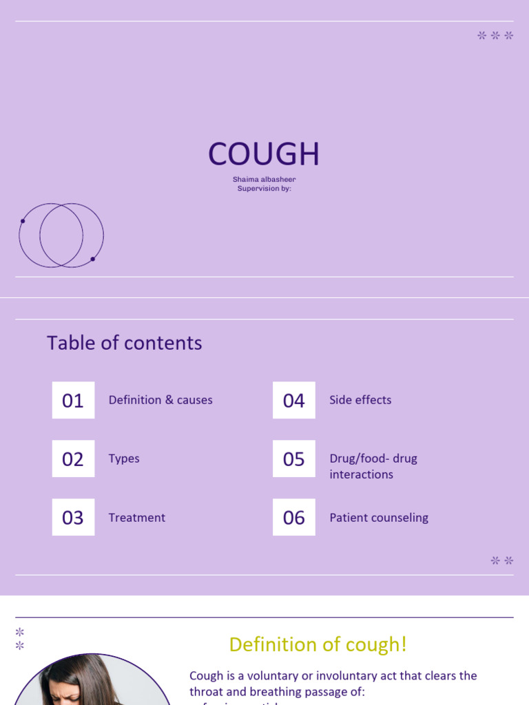 Cough Shaima اخر نسخة | PDF | Cough | Clinical Medicine