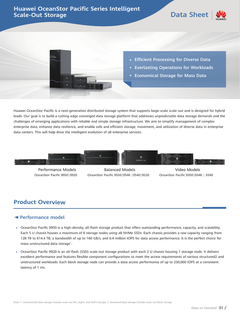 Huawei OceanStor Pacific Storage Solutions | PDF | Solid State Drive ...