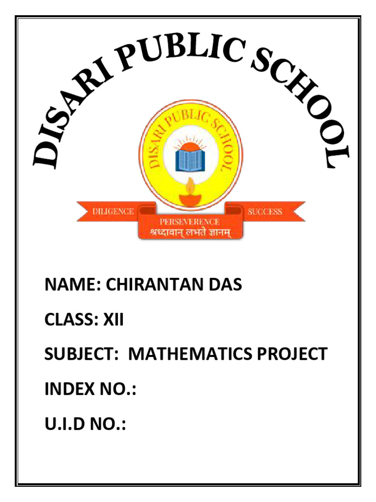 Mathematics Project Cover | PDF