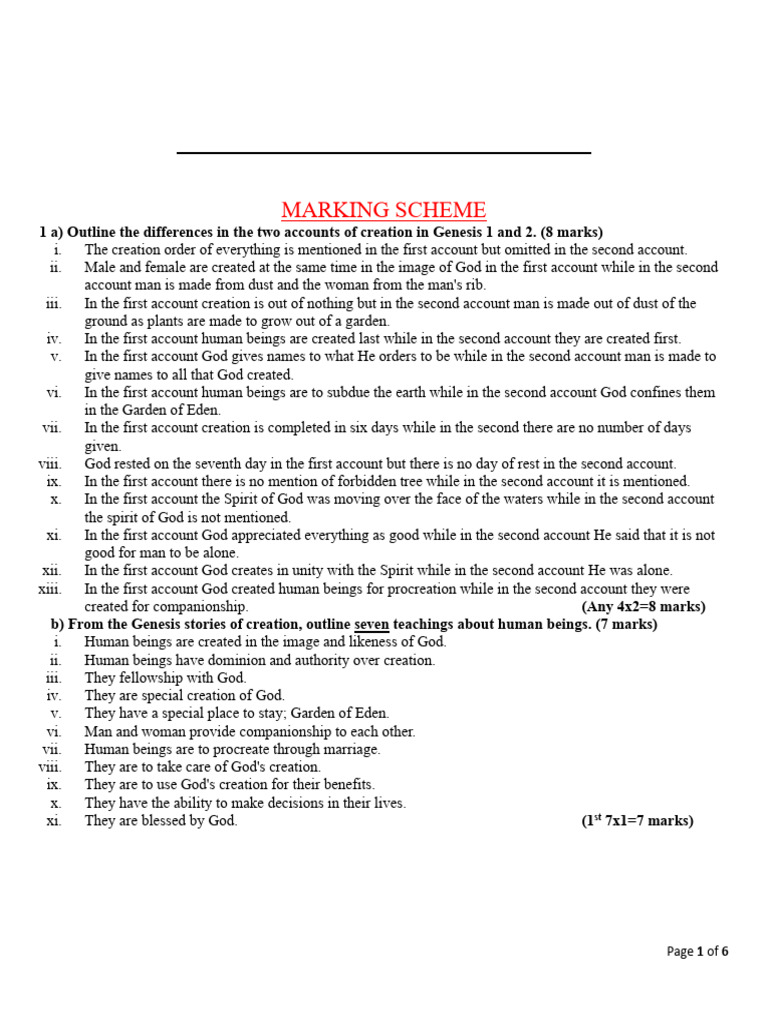 Kandara f4 Cre Pp1 Set 2 Ms | PDF | Elijah | Genesis Creation Narrative