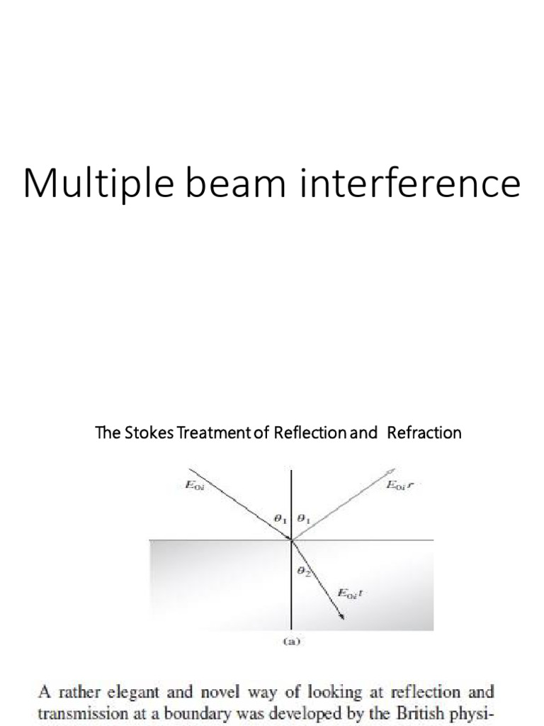 Slide 04 Multiple Beam Interference Pdf Physical Chemistry Electromagnetic Spectrum