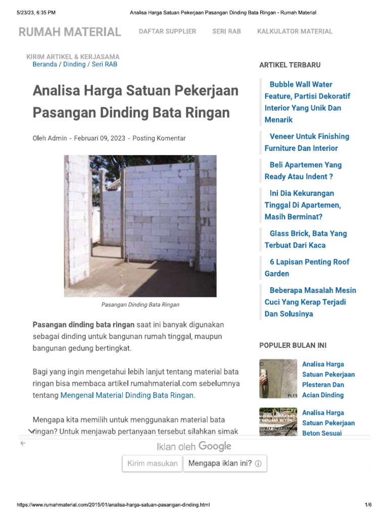 Pasangan dinding | PDF