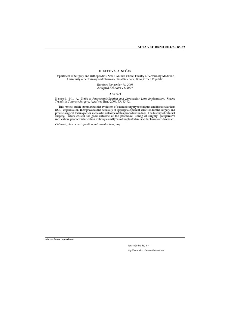 Phacoemulsification and Intraocular Lens Implantat | PDF | Surgery ...