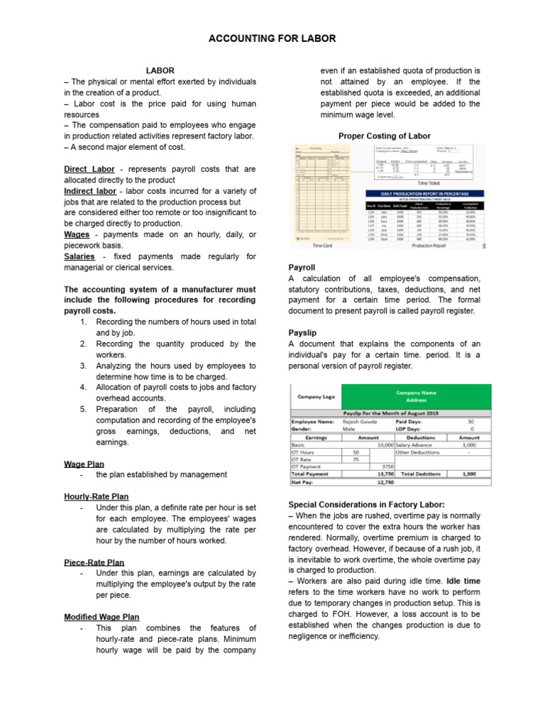 accounting for labor | PDF | Payroll | Employment