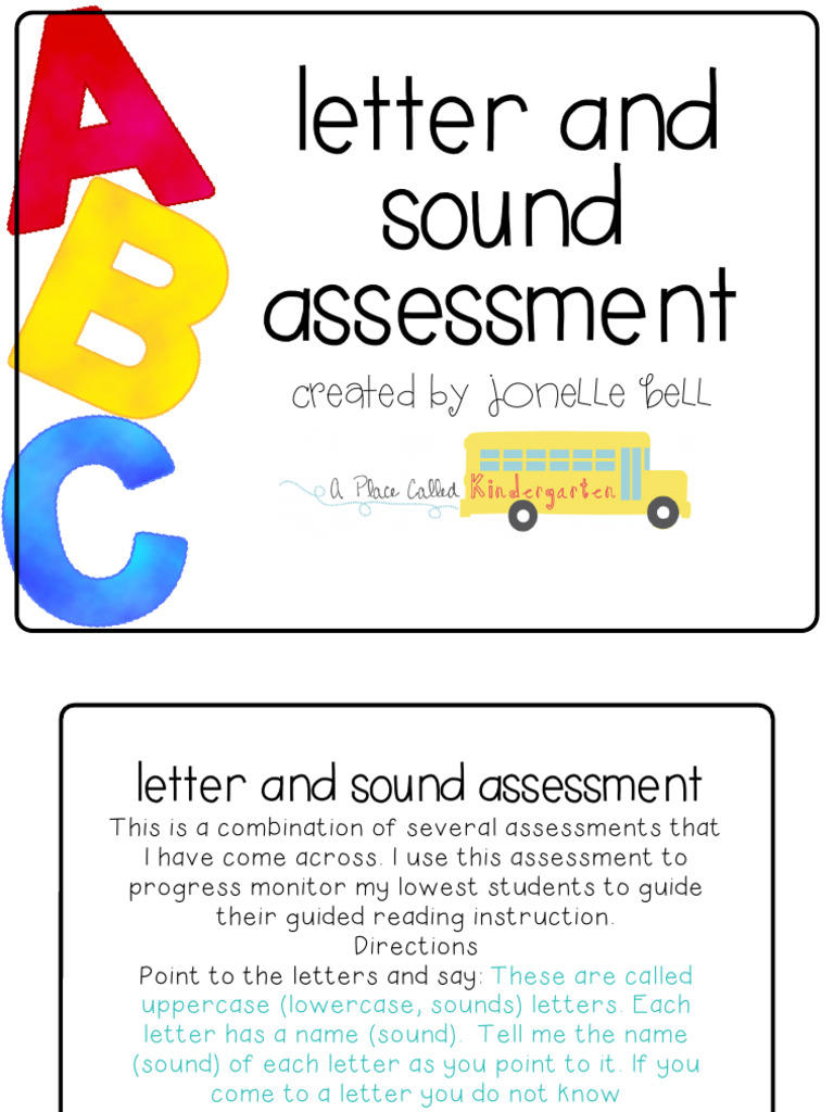 Letter and Sound Assessment: Created by Jonelle Bell | PDF | Writing ...