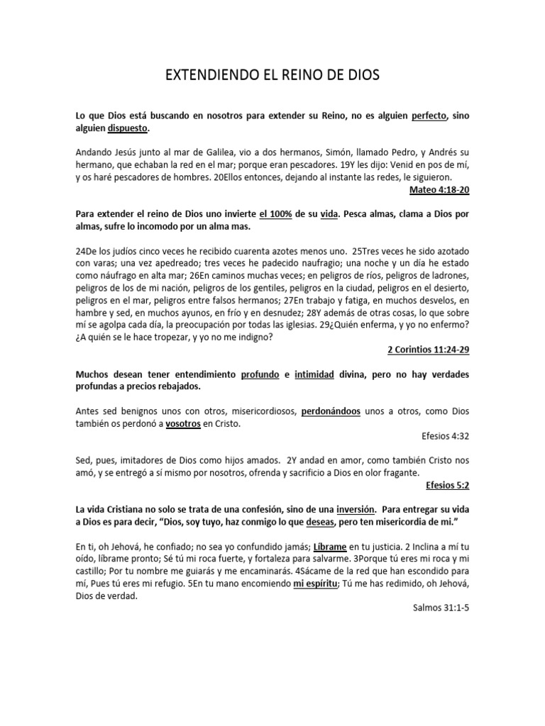 1 Extendiendo El Reino de Dios Maestro | PDF | Cristo (título ...
