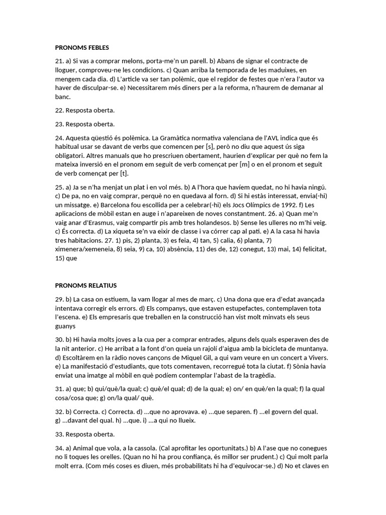 Pronoms Febles | PDF