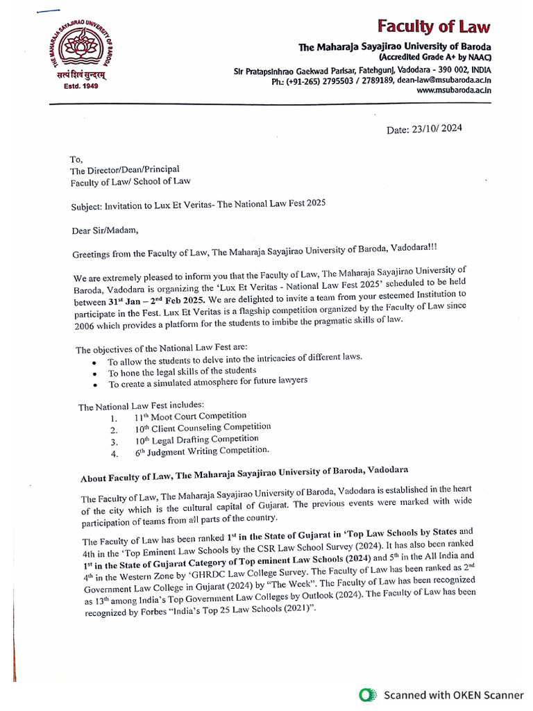 Invitation Letter_Lux Et Veritas 2025 | PDF