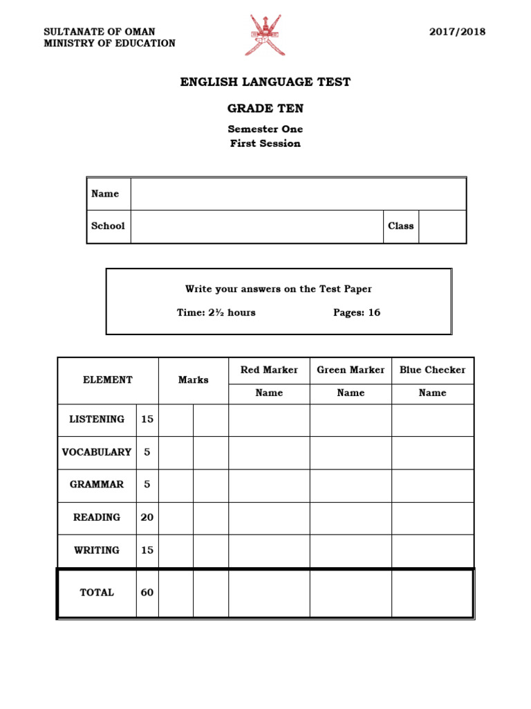 Exam Grade 10 | PDF | Jane Austen | Pride And Prejudice