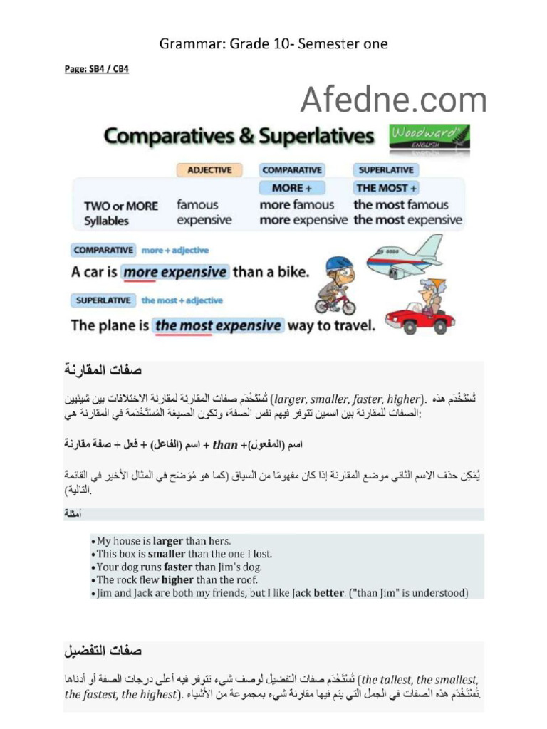 Grammar Summary G10 Sem1 | PDF