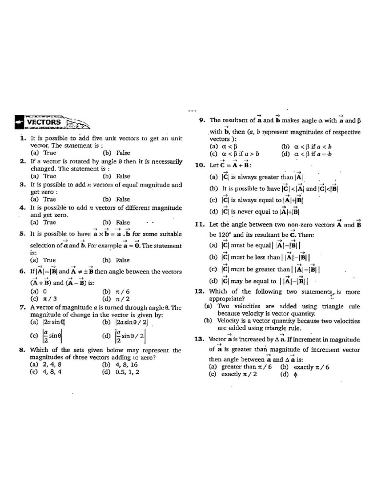 assignment-Vectors | PDF