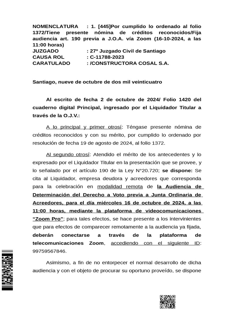 Cosal - Res 190 | PDF