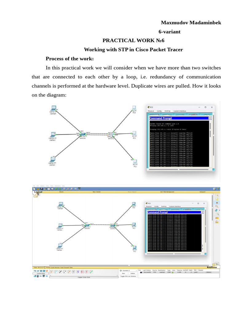 STP and Port Security in Cisco PT | PDF