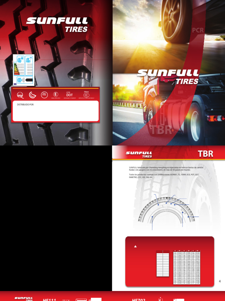 SunFull TBR | PDF | Neumático | Materiales