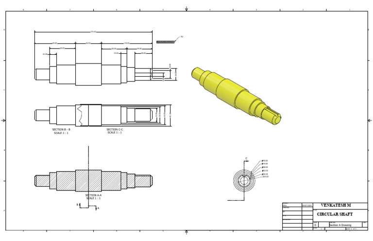 Circular Shaft Drawing Details | PDF
