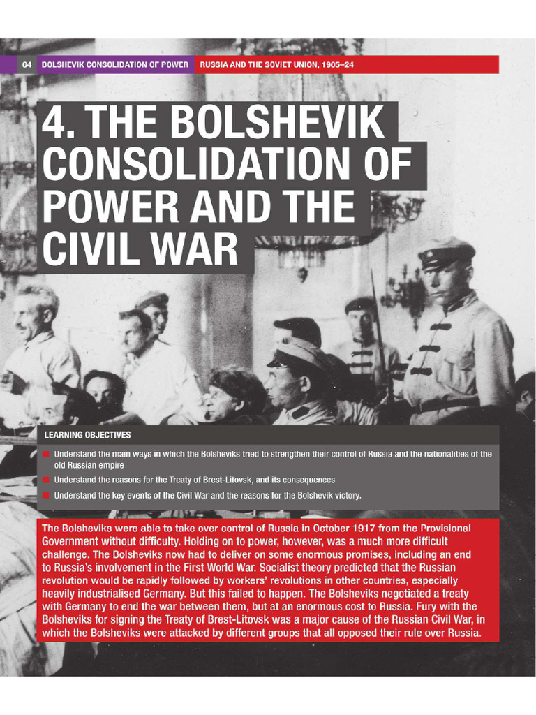 04 the Bolshevik Consolidation of Power and the Civil War | PDF