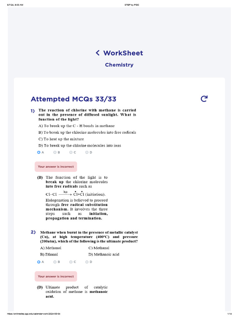 Chemistry Ws 2s | PDF