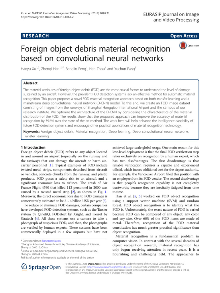 Foreign Object Debris Material Recognition Based O Pdf Foreign