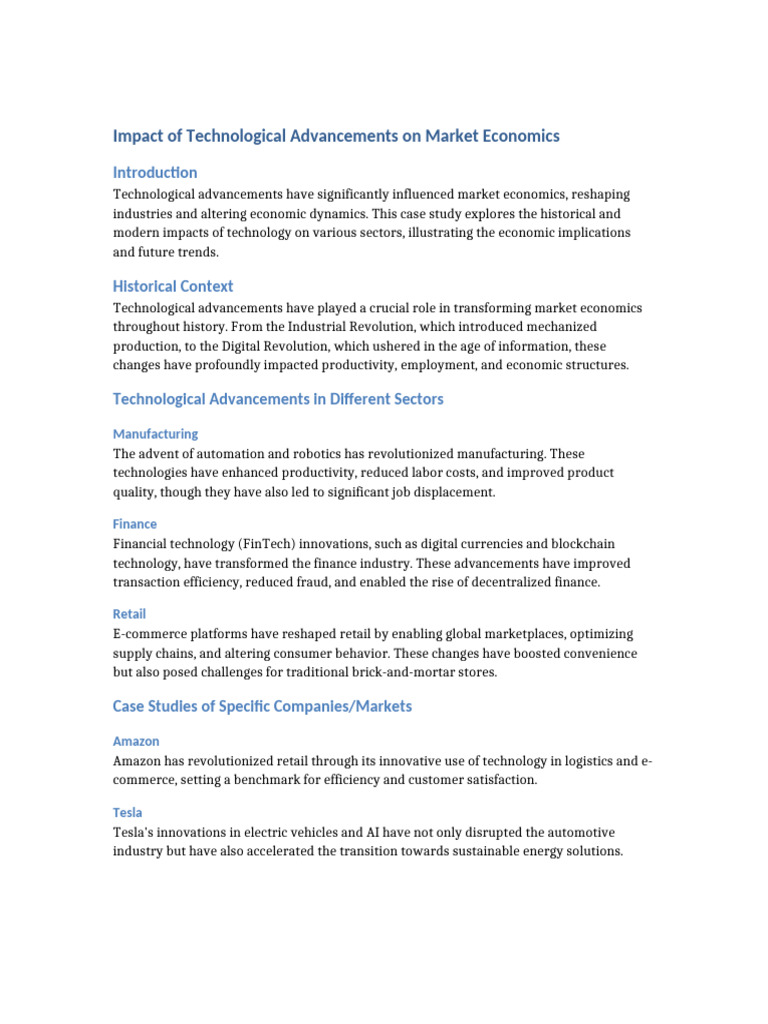 Impact of Technology On Economics | PDF | Innovation | Economics