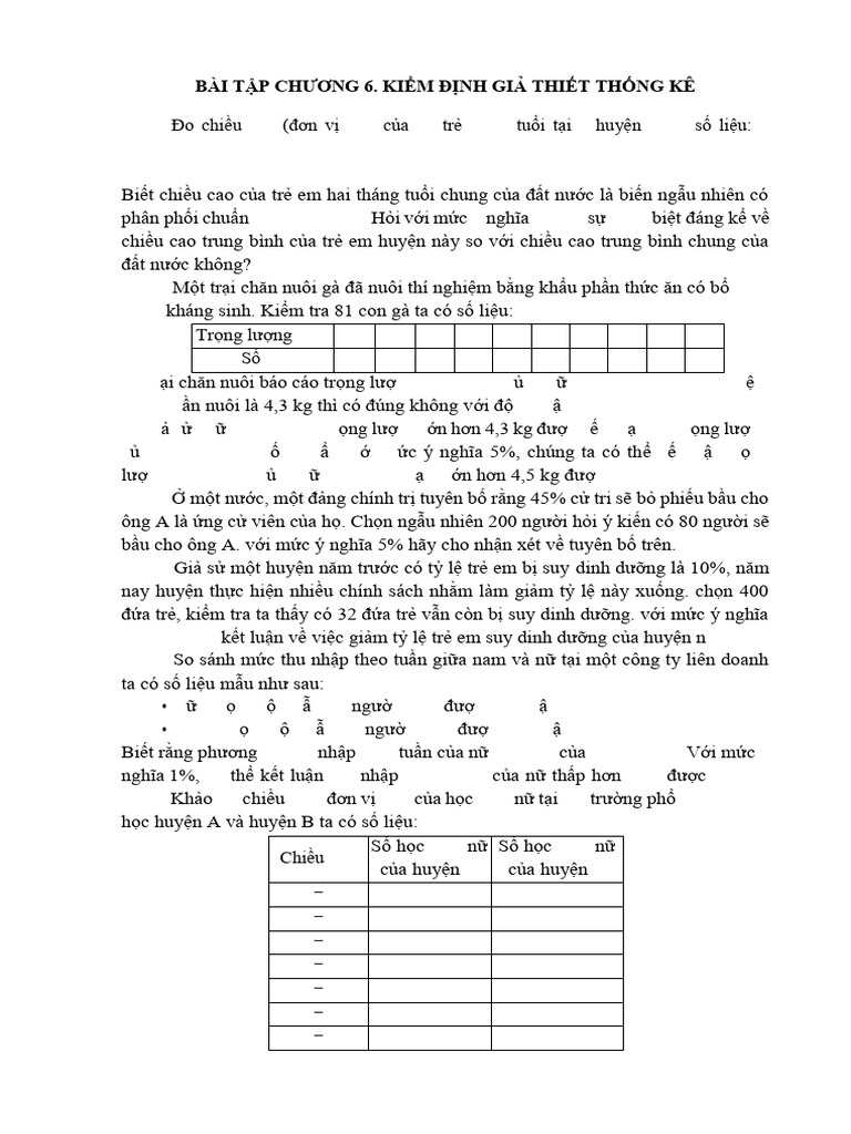 BT.C6-Kiem Dinh Gia Thiet Thong Ke | PDF
