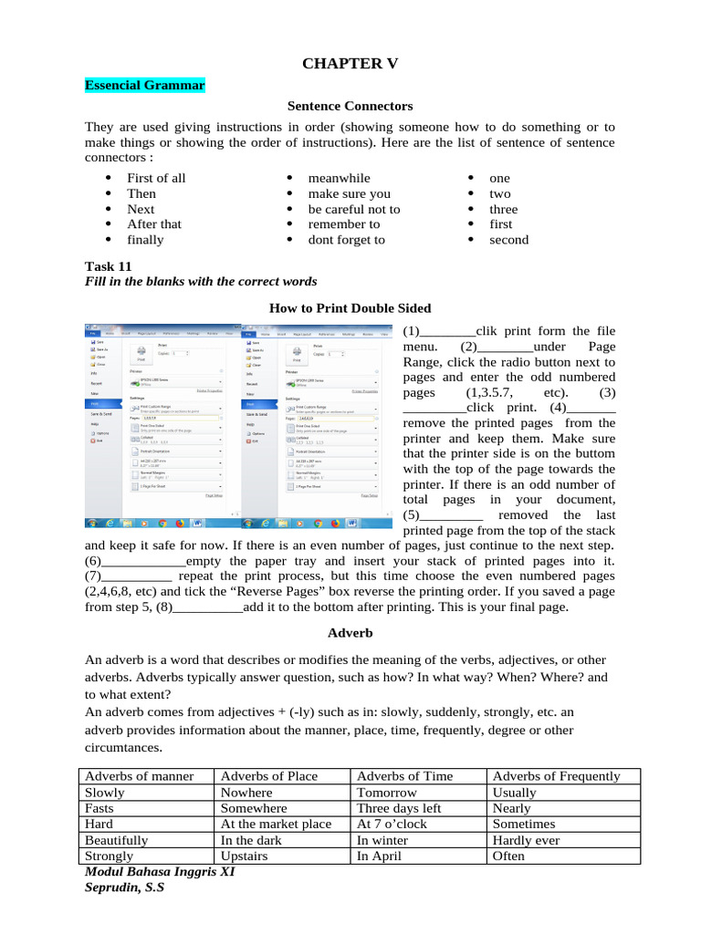 Modul Bing KLS Xi Tkro, TKJ 1 & TKJ 2 | PDF | Adverb | Semantic Units
