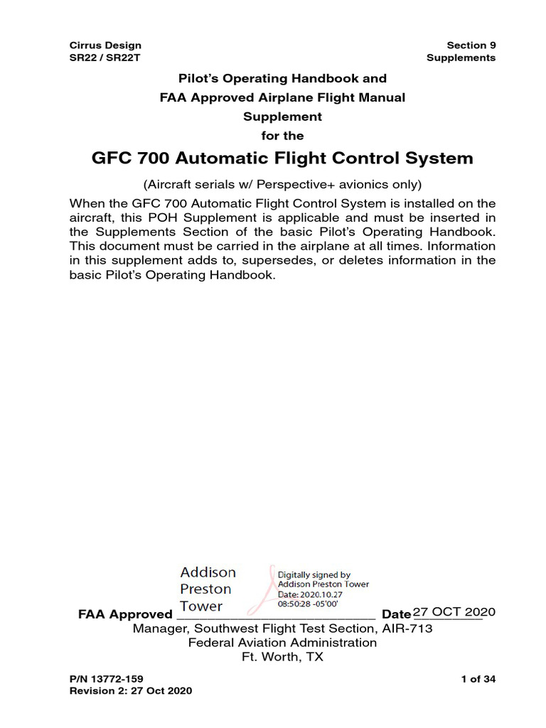 GFC 700 Automatic Flight Control System | PDF | Aircraft Flight Control ...