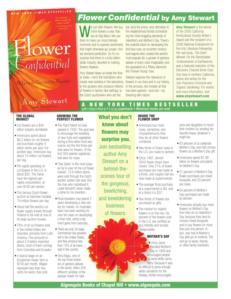 Flower Confidential Fact Sheetpb | PDF | Floristry | Flowers