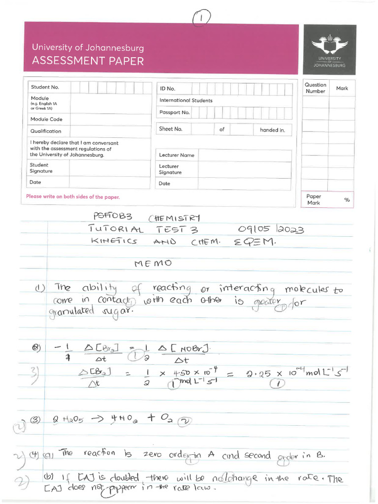 PSFT0B3 - Tut Test 3 - Memo - 2023 | PDF