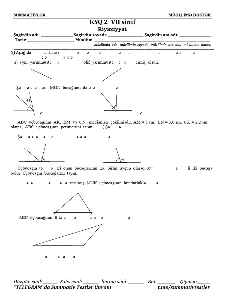 Riyaziyyat - KSQ 2 | PDF