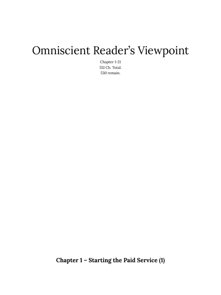 Omniscient Reader's Viewpoint: Chapters 1-21 | PDF