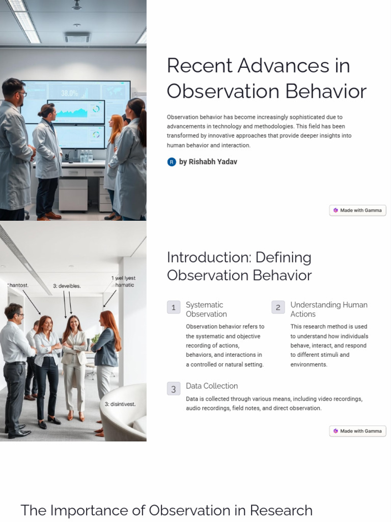 Recent Advances in Observation Behavior | PDF | Machine Learning | Data