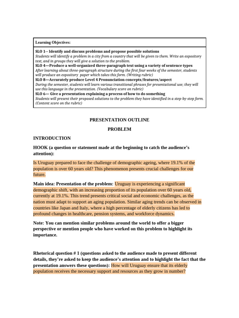 Script - Presentation Outline | PDF | Ageing | Cognition