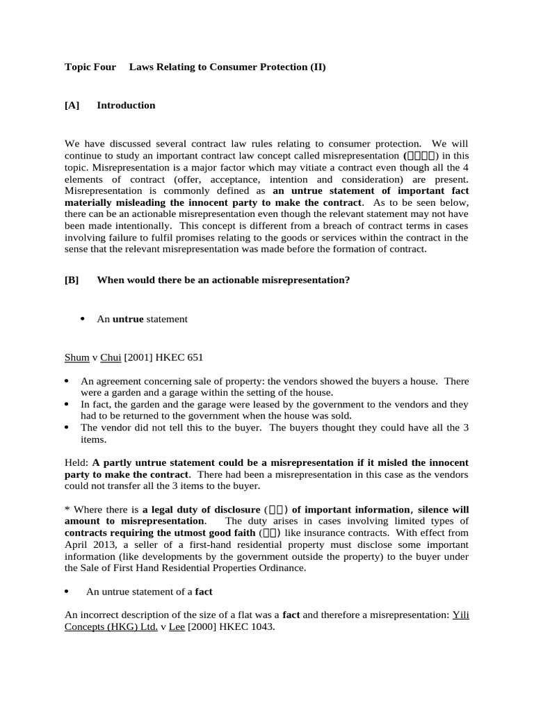 Topic 4 Laws Relating To Consumer Protection II | PDF ...